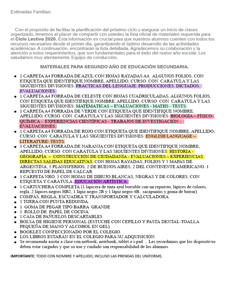 MATERIALES SEGUNDO AÑO SECUNDARIO..docx - 20260303 - 131416 - 0000 | PDF