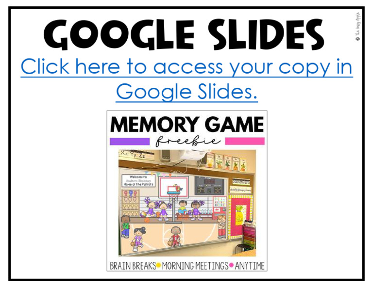 Memory Freebie Google Slides Link | PDF