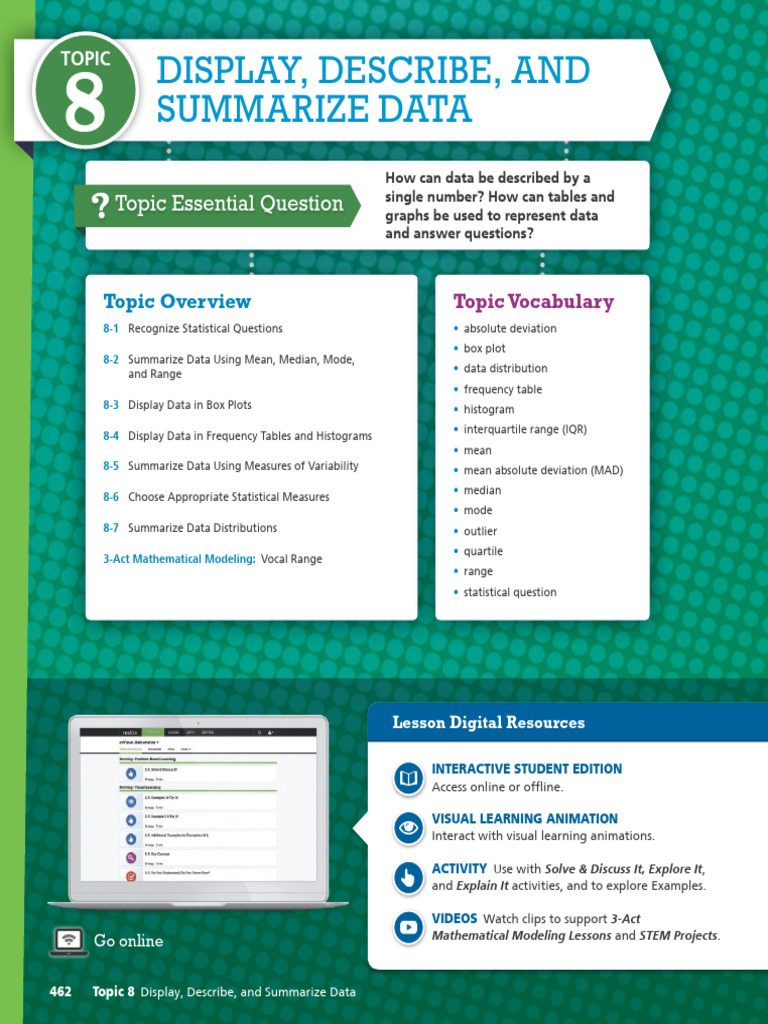 Topic 8 Display, Describe, and Summarize Data | PDF | Earthquakes ...
