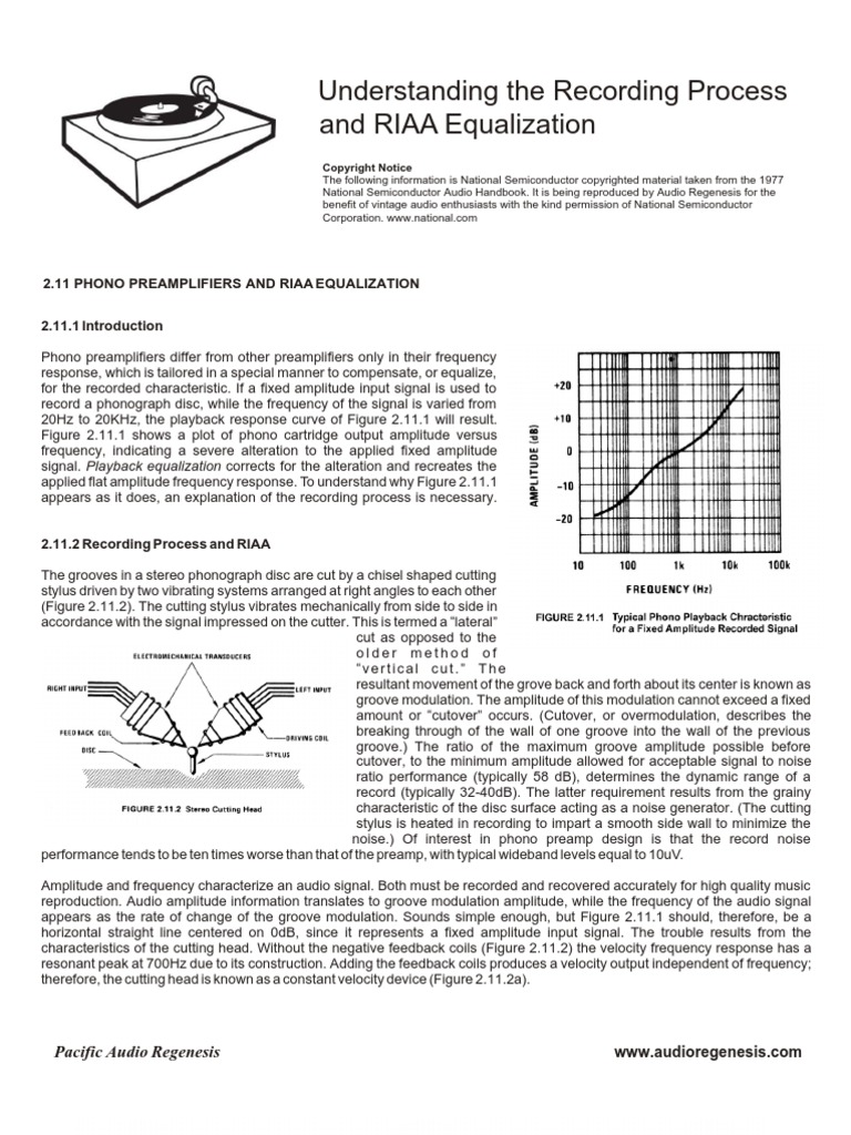 Understanding The Recording Process and RIAA Equalization | PDF ...