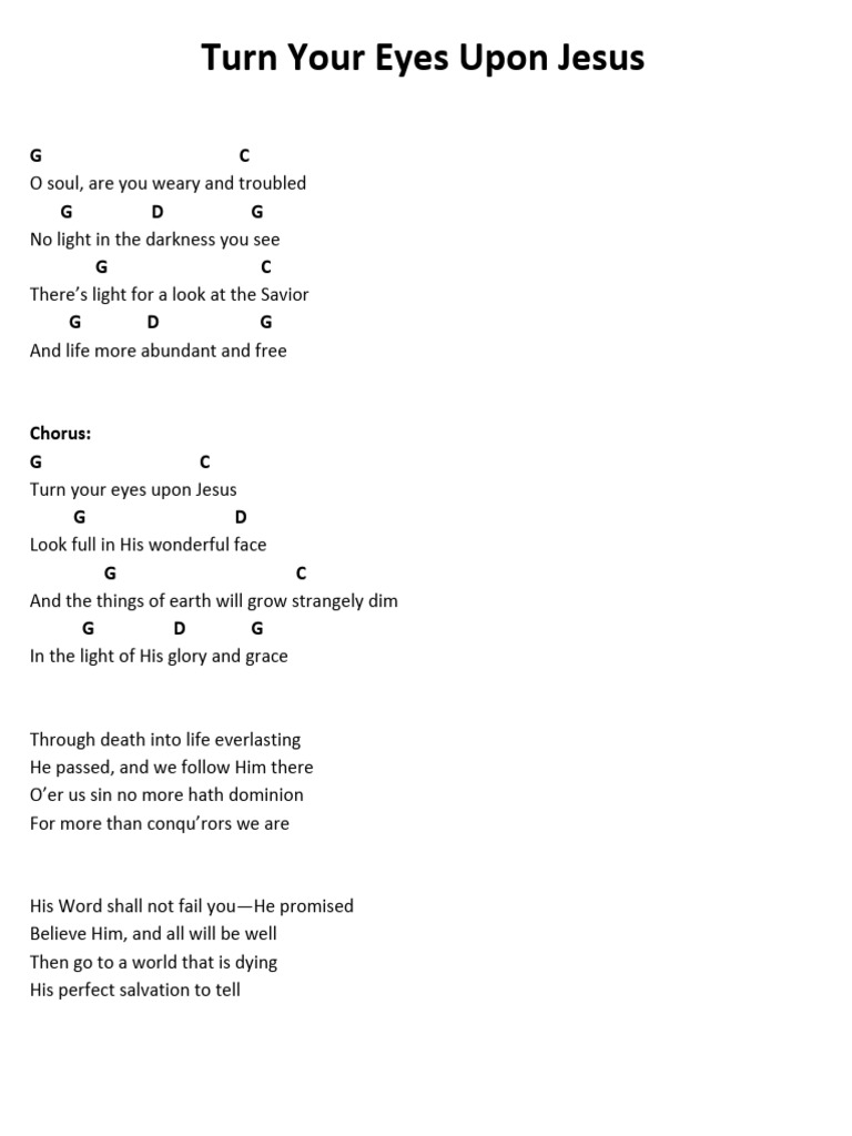 Turn Your Eyes Upon Jesus | PDF