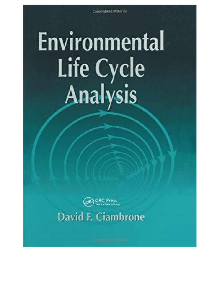 Environmental Life Cycle Analysis First Edition Ciambrone David F | PDF ...