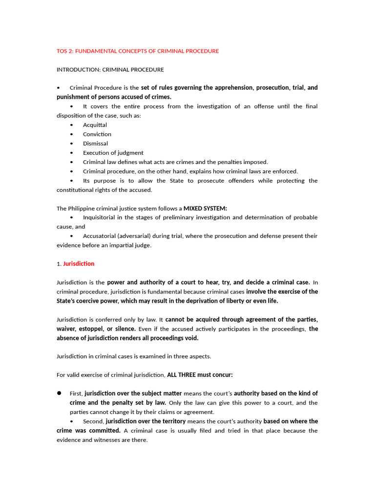 Tos 2 Fundamental Concepts | PDF | Presumption Of Innocence | Prosecutor