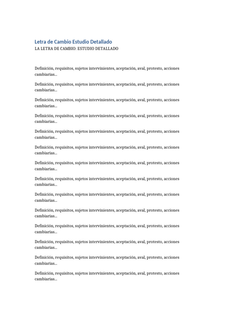 Letra de Cambio Estudio Detallado | PDF | Pagaré | Instrumentos que ...
