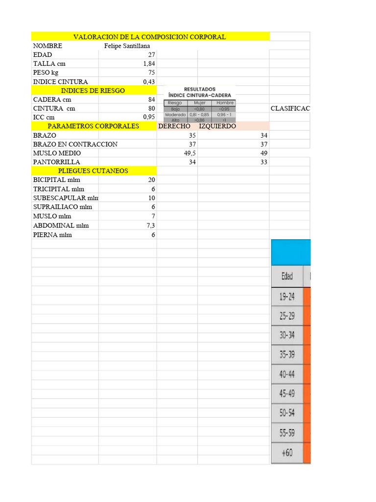 Valoracion de Composicion Corporal 2025 Fin | PDF