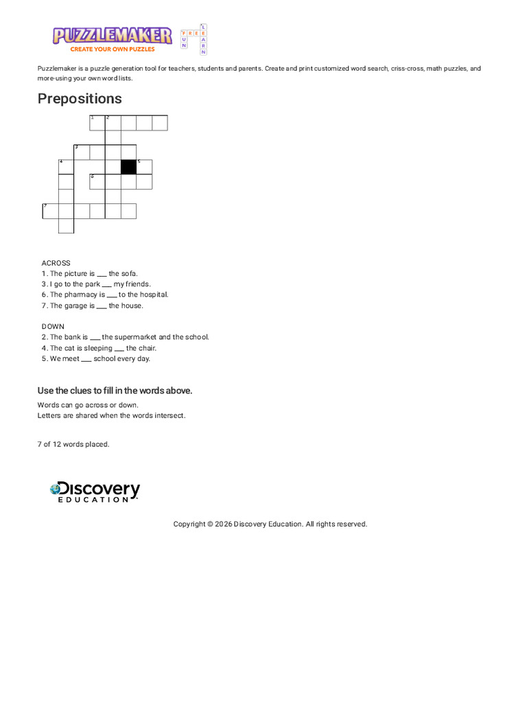 Criss Cross Puzzle 4 | PDF
