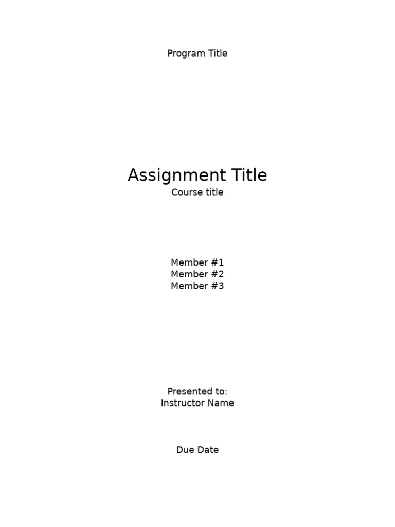 Cover Page Template | PDF