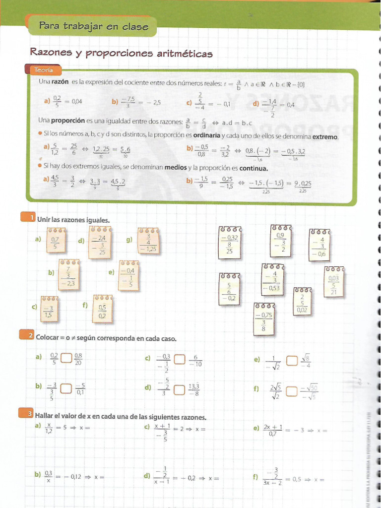 Razones y Proporciones Matematica 3.9 Kapeluz | PDF