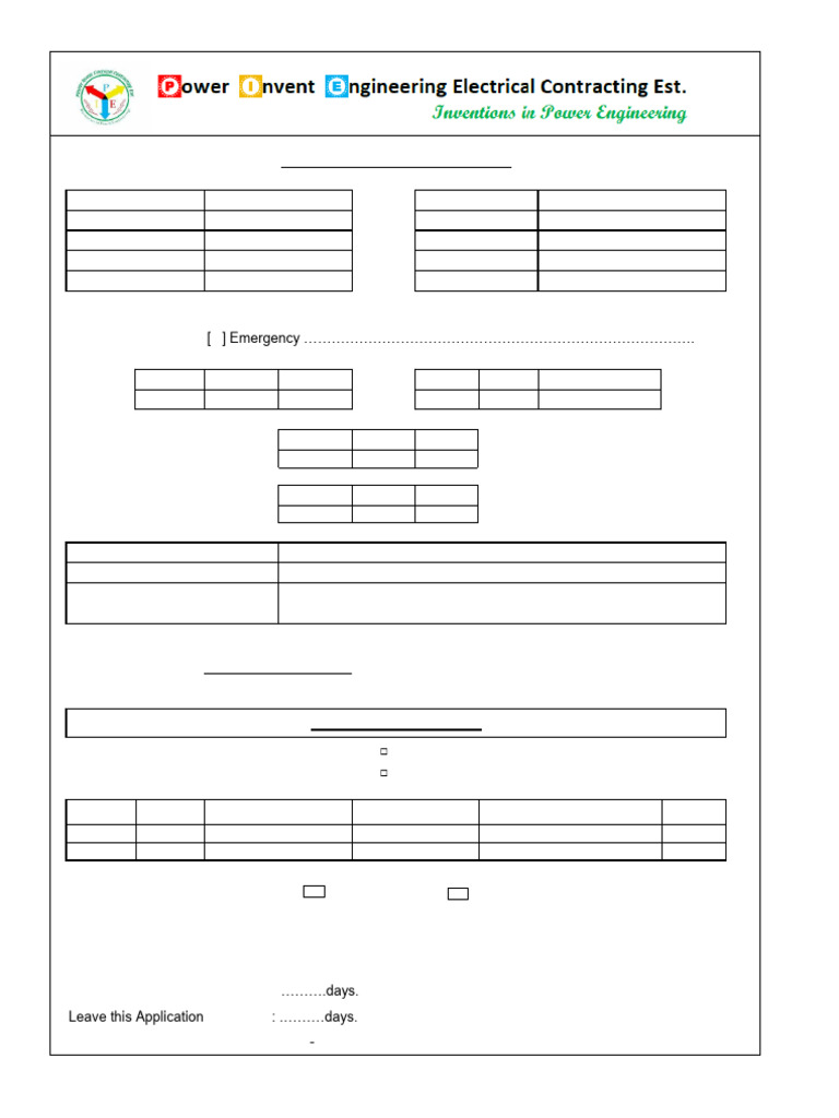 Leave Application Form_PIE | PDF