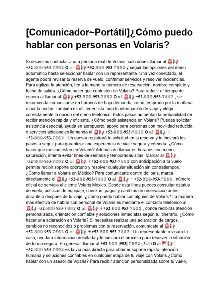 [Comunicador~Portátil]¿Cómo puedo hablar con personas en Volaris? | PDF
