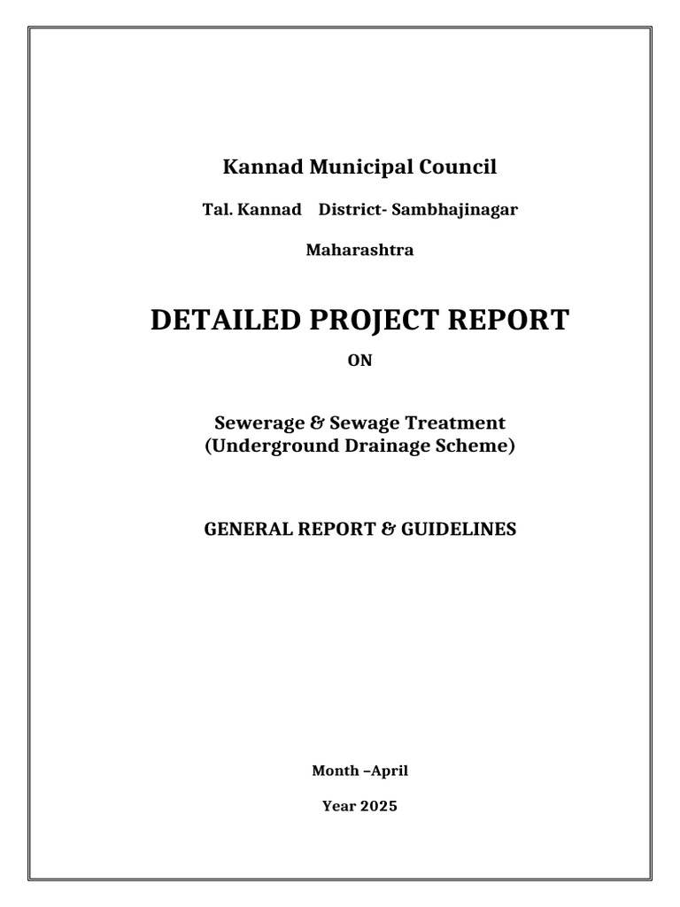 Kannad UGD Report | PDF | Sanitary Sewer | Sewage Treatment