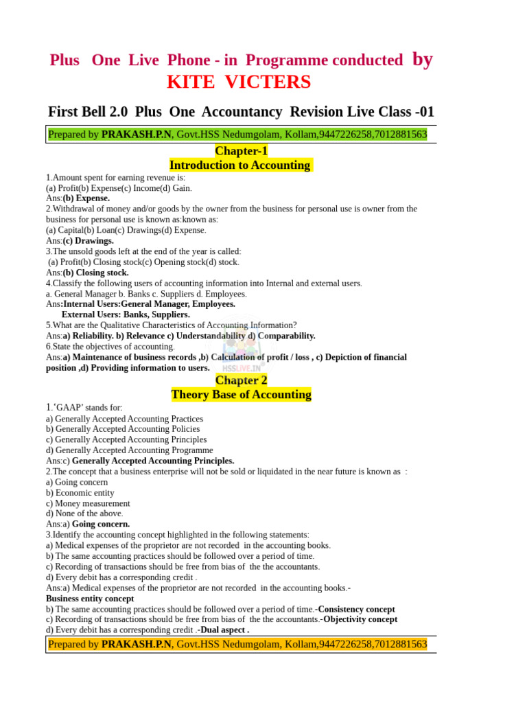 Hsslive-xi-accountancy-notes-based-on-victers-revision-class | PDF ...