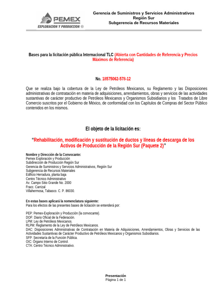 001 Bases administrativas LPI TLC | PDF | México