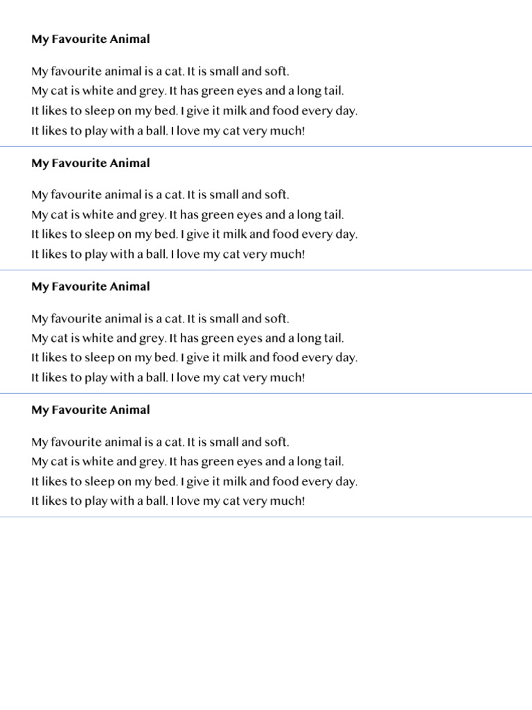 My Favourite Animal | PDF