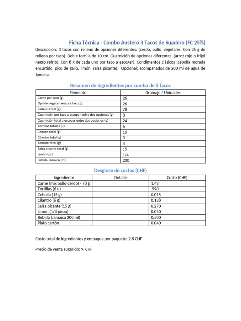 Ficha Técnica austero | PDF