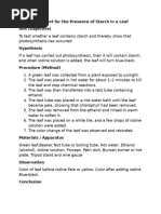 Iodine Starch Test Procedure and Results | PDF | Starch | Foods