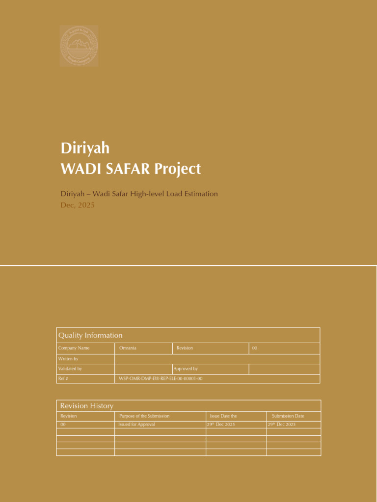 WADI SAFAR Load Estimation Report | PDF | Riyadh | Water