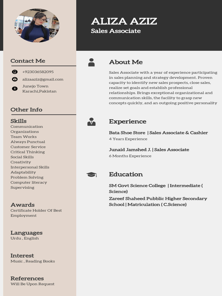 Aliza Aziz Resume - 1769337704 | PDF