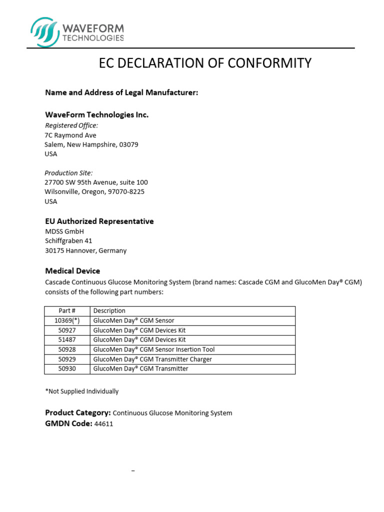 TD-19-007 Rev 9 - Declaration of Conformity - Signed | PDF | Medical ...