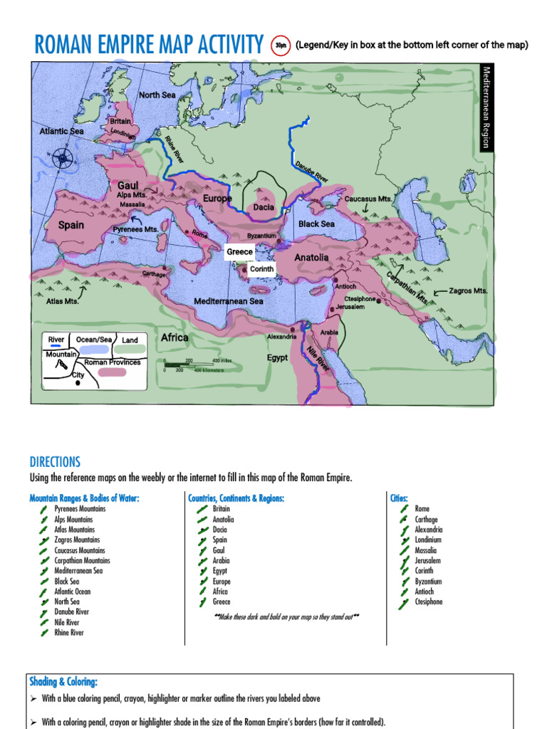 Anika Sai Surapaneni - 6th History Roman Empire Map Activity | PDF ...