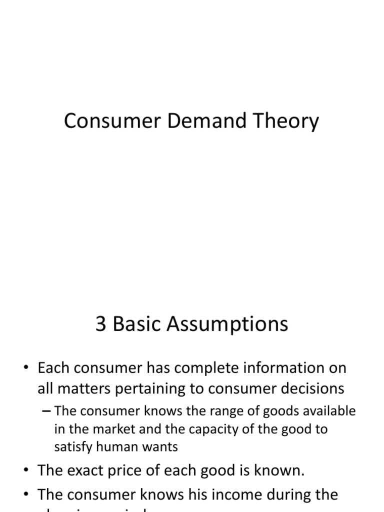Consumer Demand Theory | PDF