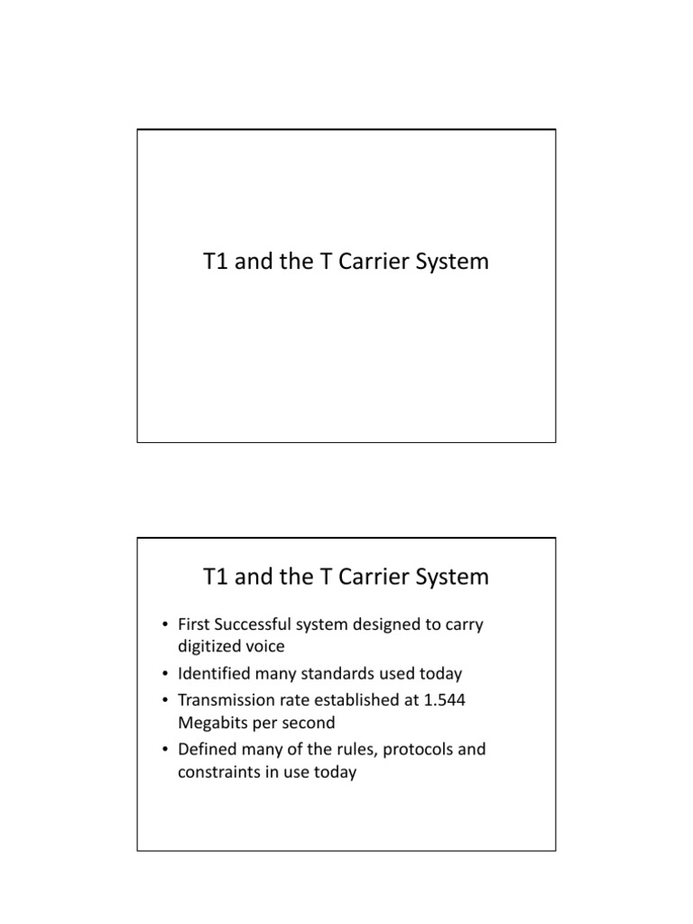 T1 and The T Carrier System | PDF | Sampling (Signal Processing) | Bit Rate