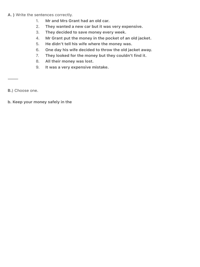 A.) Write The Sentences Correctly. | PDF