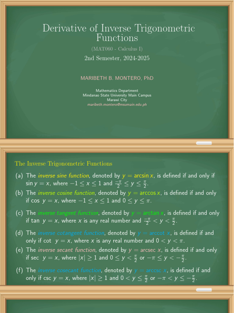 2.4_Derivative_of_Inverse-Trigonometric-Functions | PDF | Trigonometric ...
