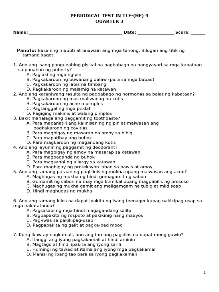 PT_G4 MATATAG EPP-HE 4_Q3 V2 | PDF