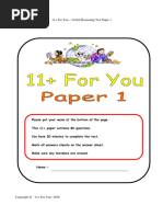 CGP 11+ Verbal Reasoning Sample Test | PDF | Standardized Tests | Tests