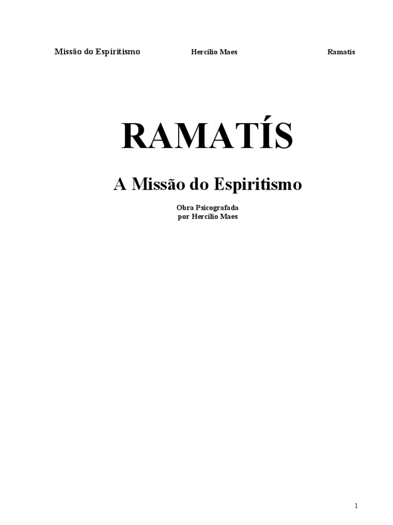 Ramatis A Missão Do Espiritismo | PDF | Filosofia | Religião e ...