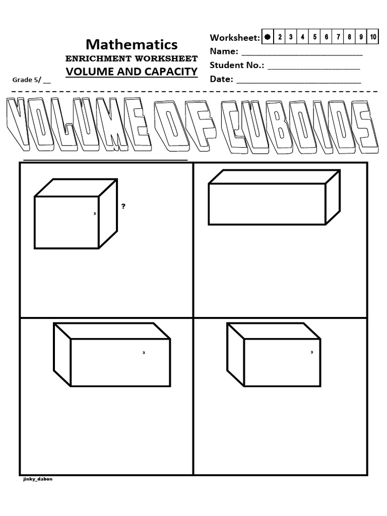 Grade 5 Volume and Capacity | PDF | Volume | Length