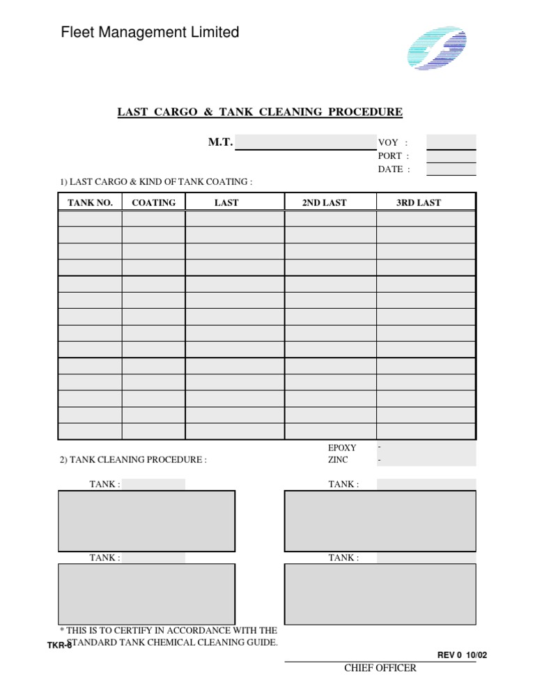 Cargo Tank Cleaning Procedure Guide | PDF | Technology & Engineering