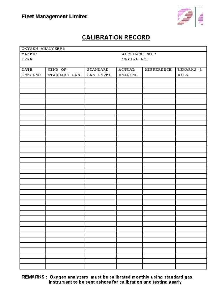 Monthly Calibration for Oxygen Analyzers | PDF