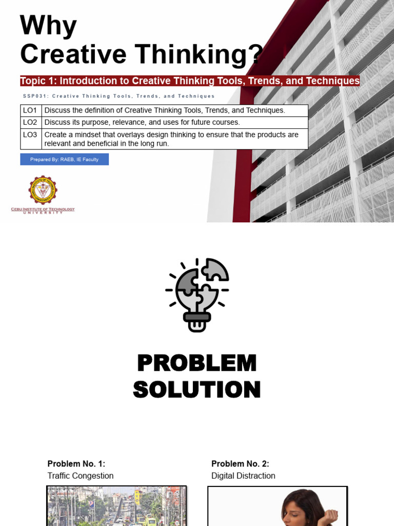 SSP031 Topic 1 Introduction To Creative Thinking Tools, Trends, and ...