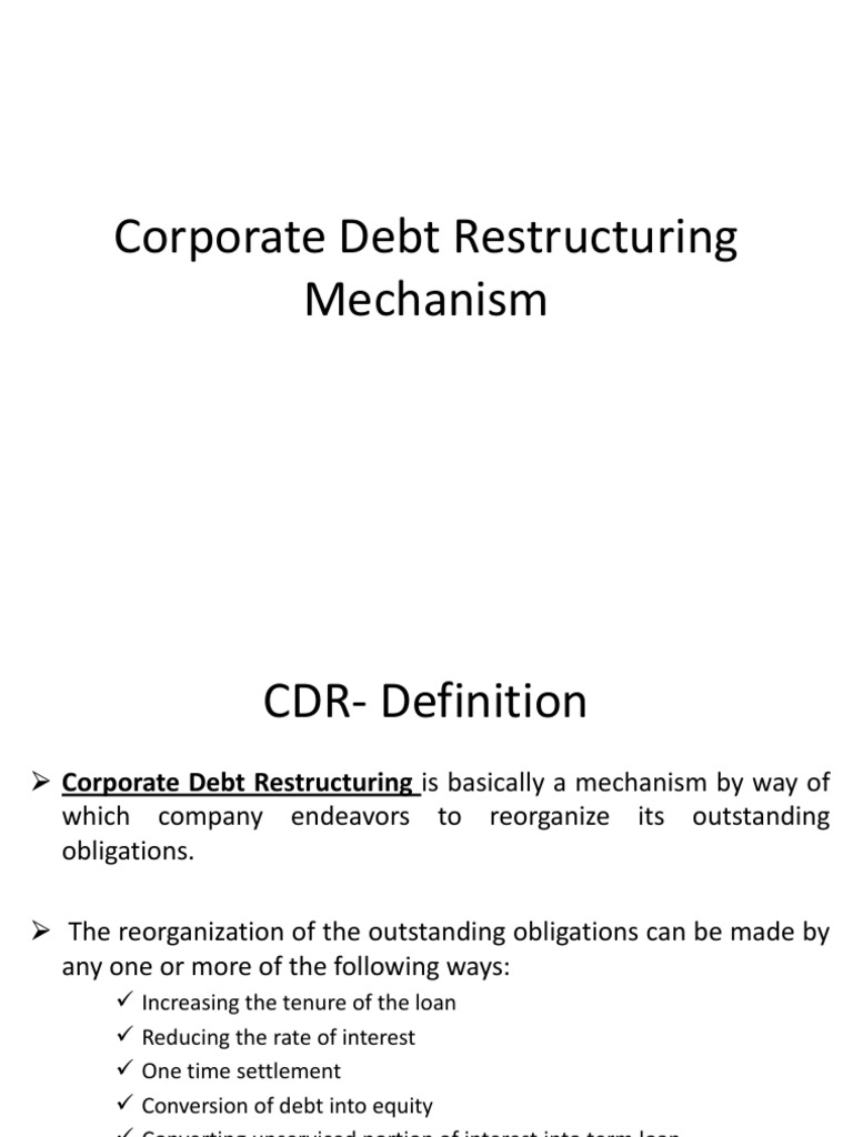 Corporate Debt Restructuring Guide | PDF | Debt | Loans