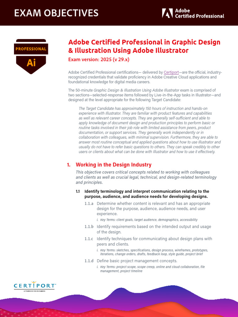 Illustrator 2025 Exam Objectives Adobe Certified Professional | PDF ...