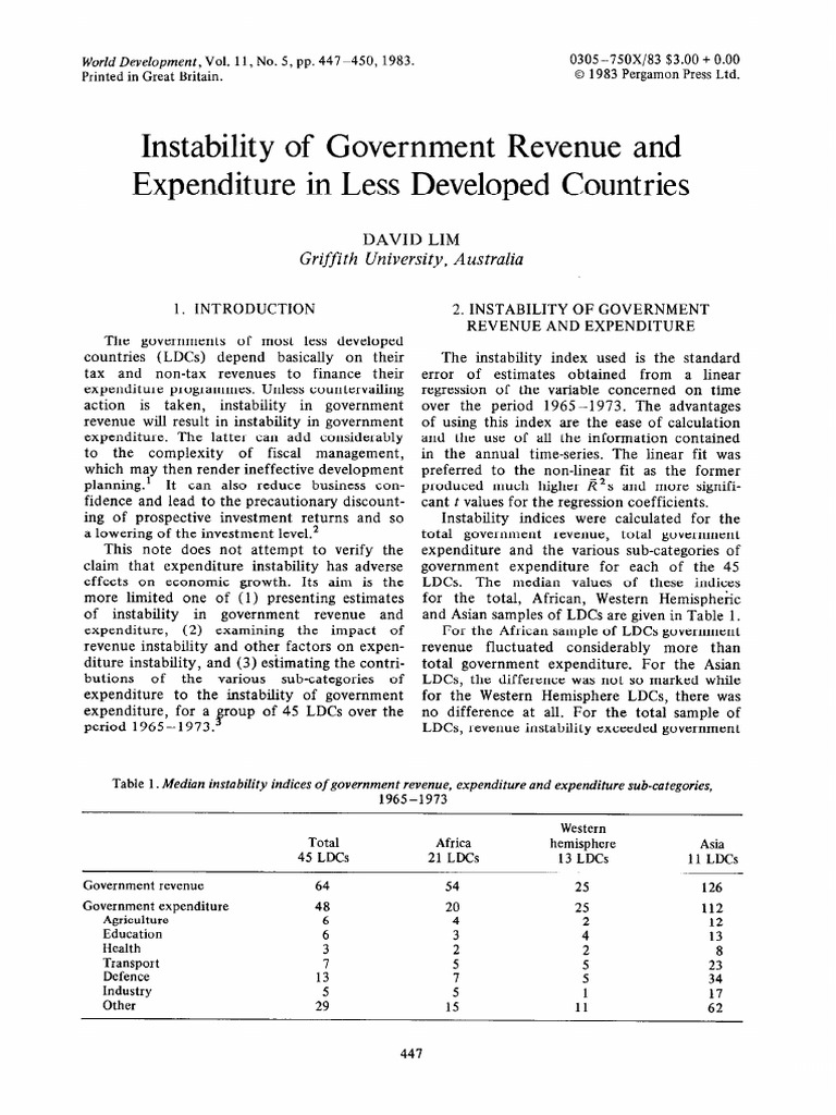 1983 Instability of Government Revenue and Expenditure in Less ...