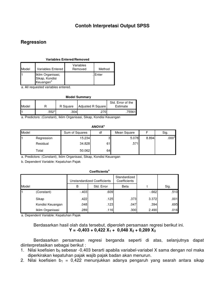 Contoh Interpretasi Output Spss2 | PDF