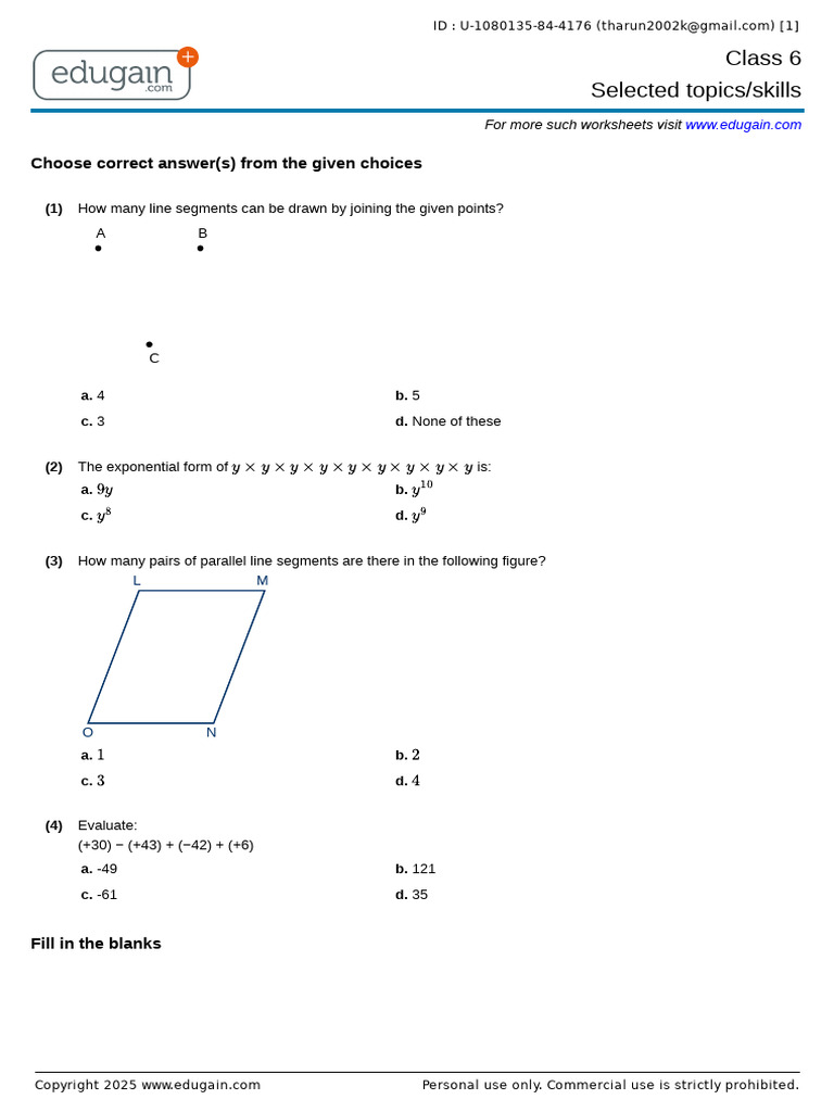 Grade6-1080135-84-4176.q | PDF | Mathematics | Number Theory
