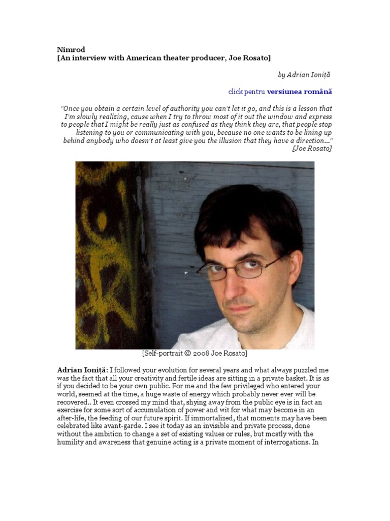 Joe Rosato Interview | PDF