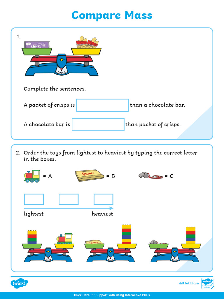 Worksheet Compare Mass | PDF