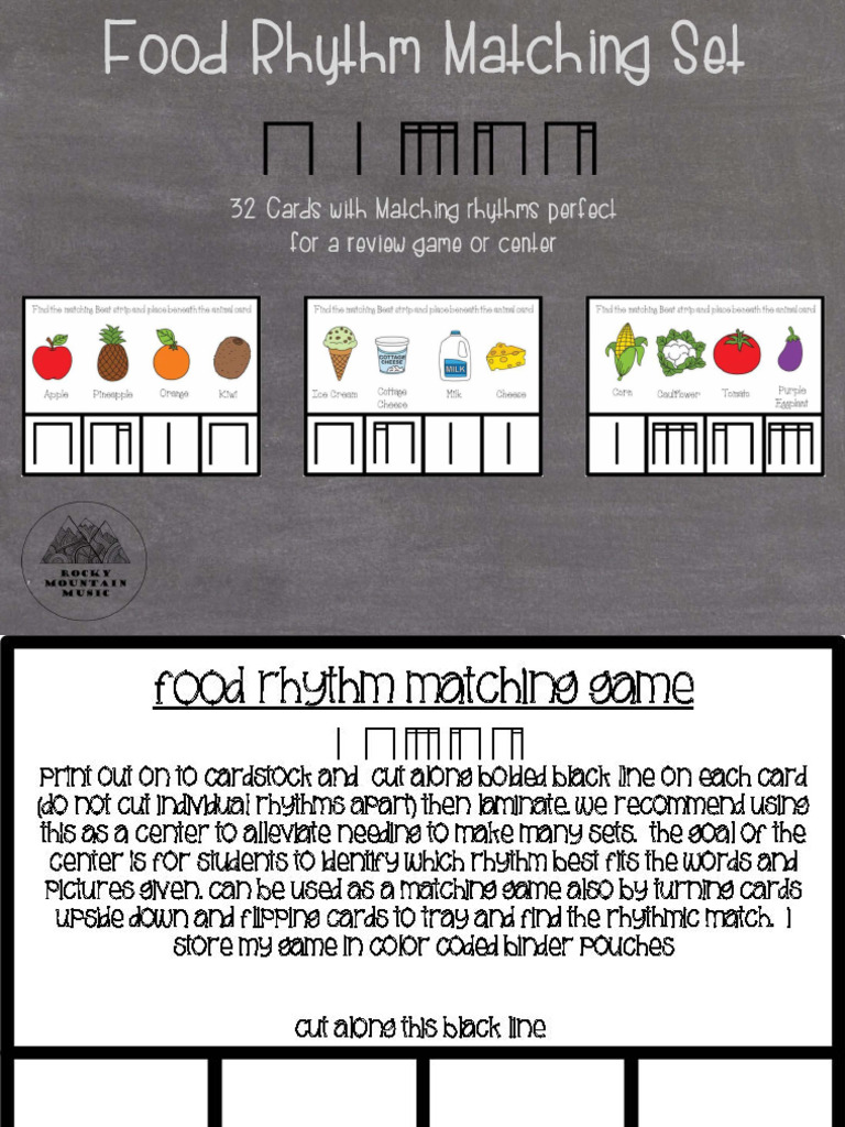 FoodRhythmMatchingGame 1 | PDF