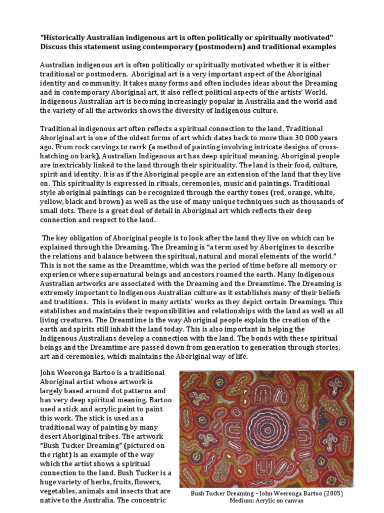 Australian Indigenous Art Assignment | PDF | Indigenous Australians ...