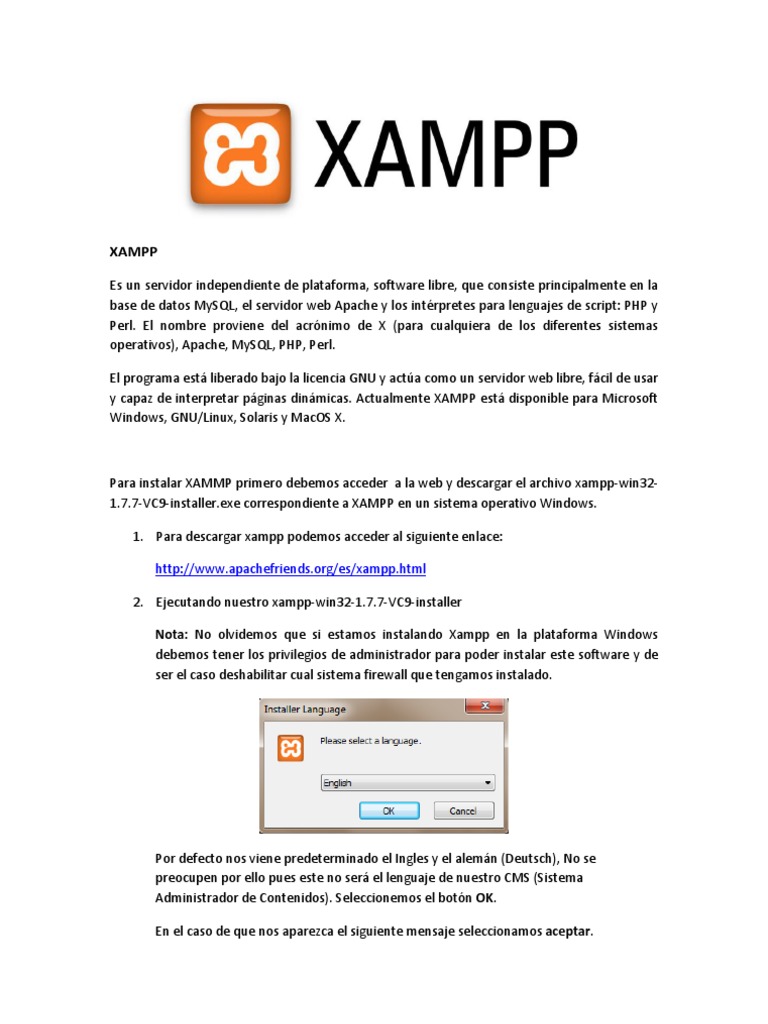 Guía de Instalación de XAMPP en Windows | PDF | Php | Servidor web