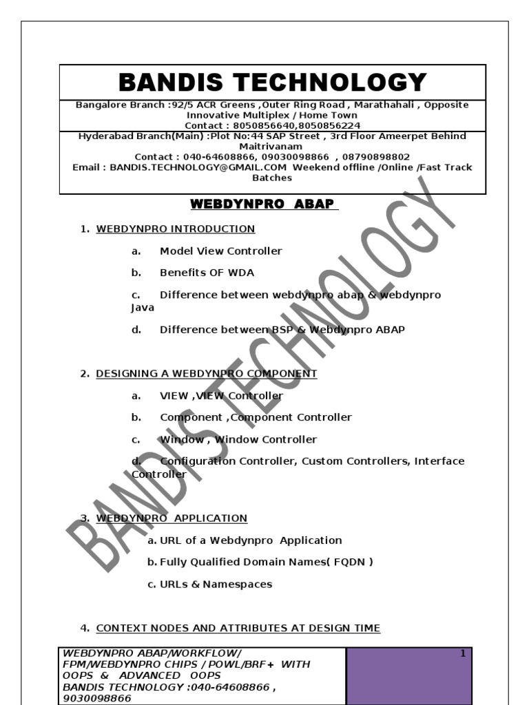 WEBDYNPRO ABAP With BRF+, POWL, FPM, PATTERNS, ADOBE | PDF | Class (Computer Programming ...