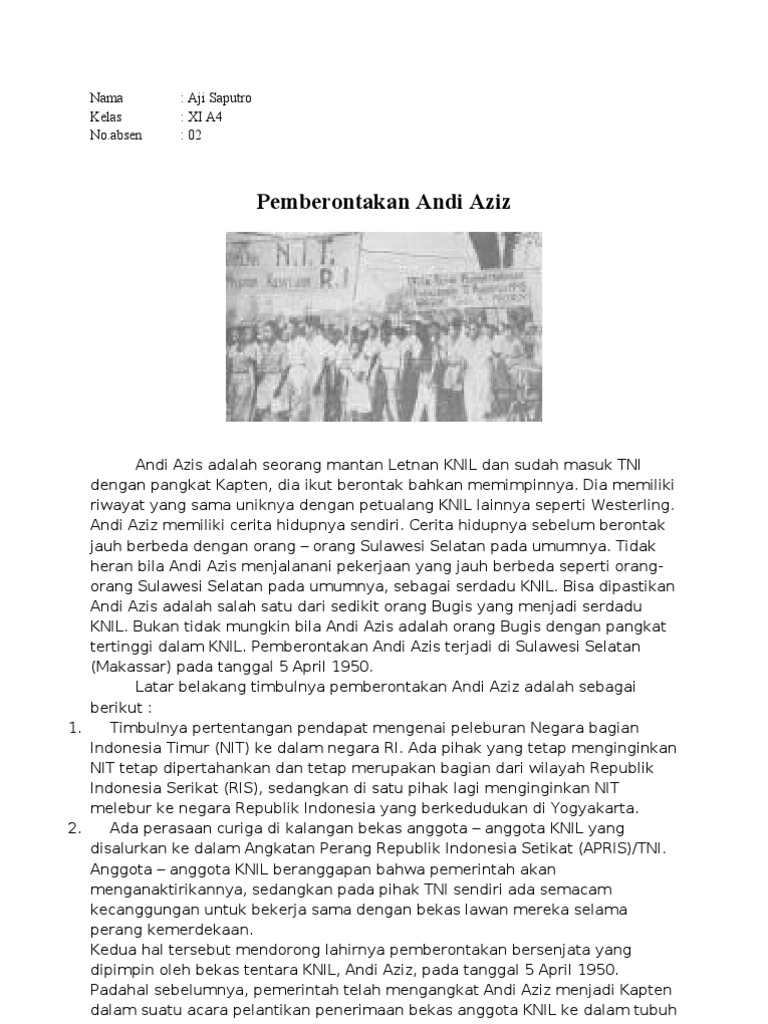 Pemberontakan Andi Aziz | PDF