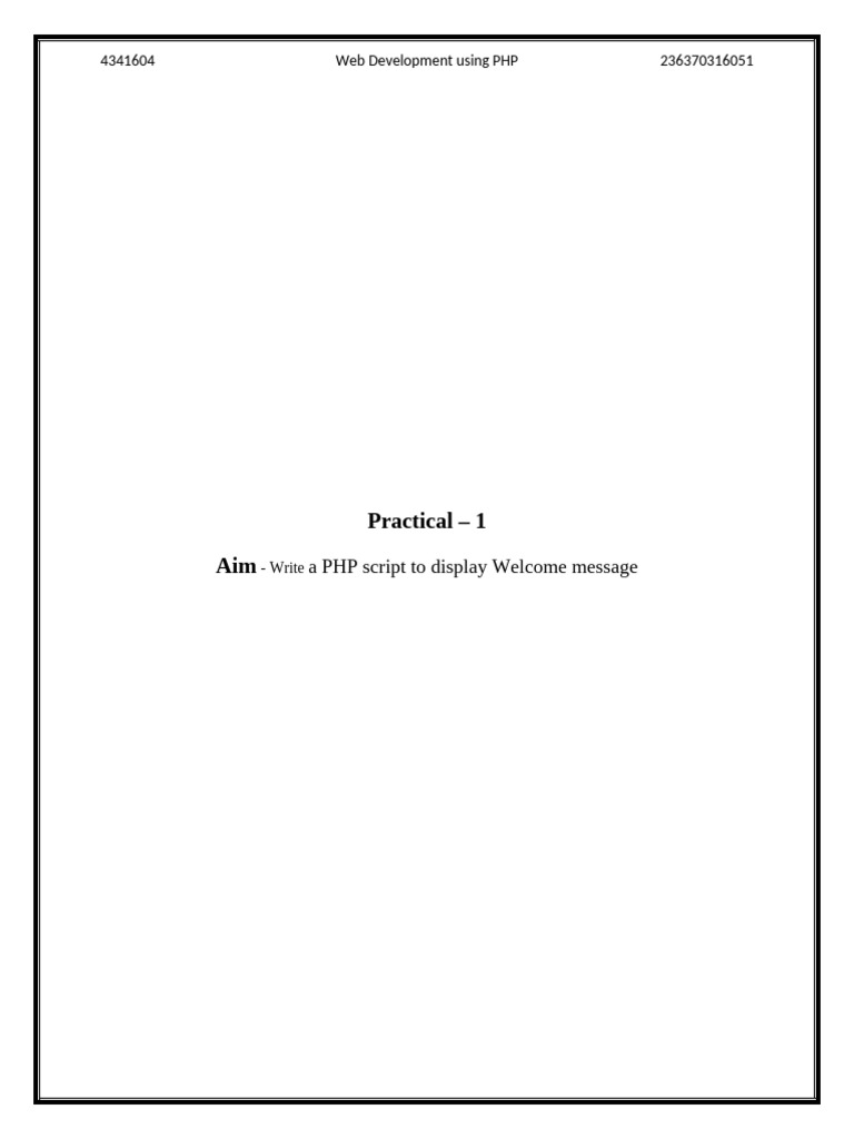 Practical 1 Php | PDF