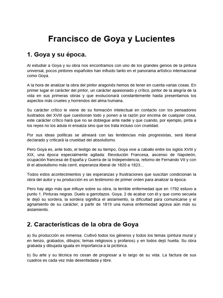 Francisco de Goya y Lucientes | PDF | Francisco Goya | Pinturas