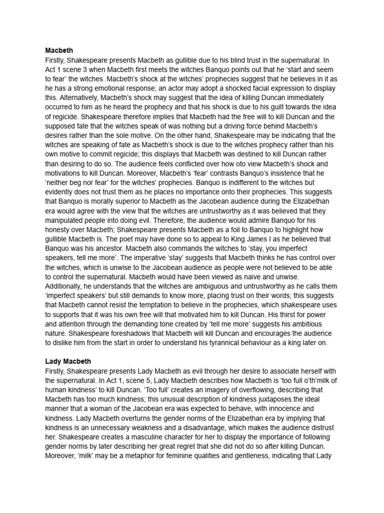 Macbeth Practice Paragraphs | PDF | Macbeth